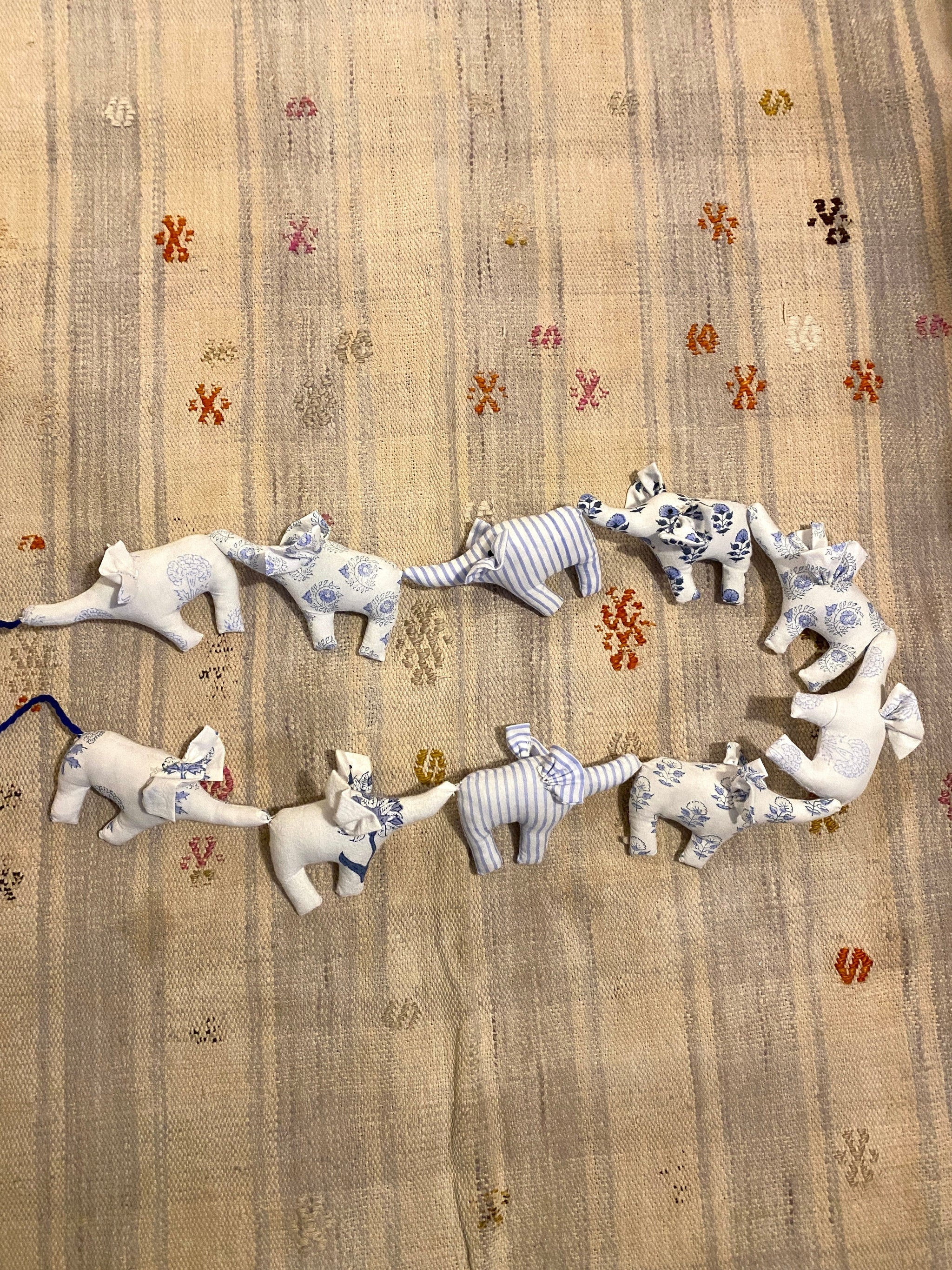 Blue Elephant Nursery Bunting - 10 Elephants – Kapara London